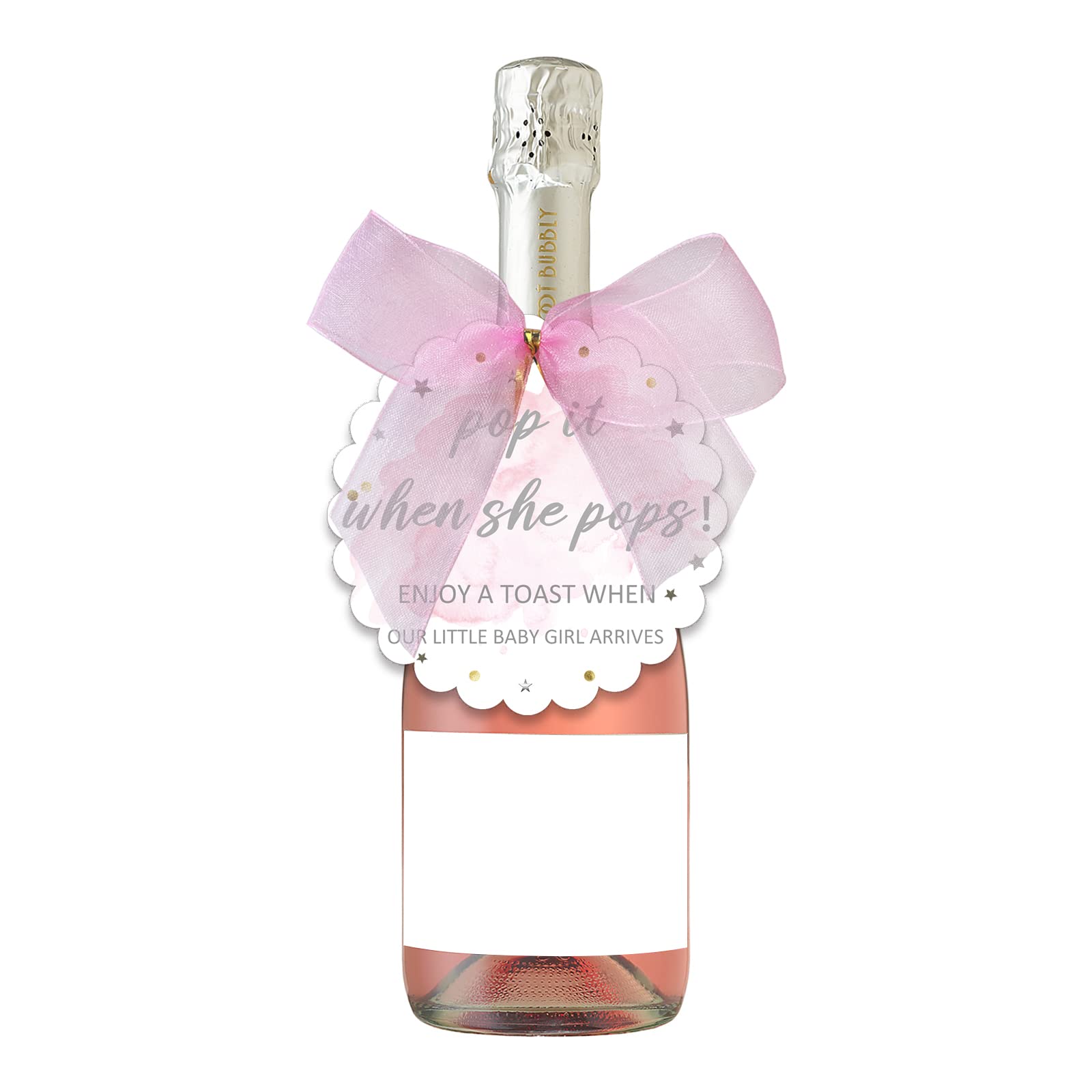 Baby Shower Pink Champagne Baby Champagne Label Pink & Blue Pregnancy
