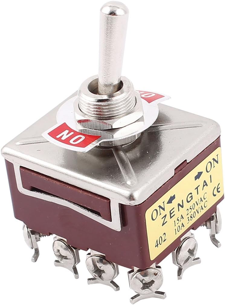 MTS-402 6A/125VAC 2A/25CHAC 12 Pin 4PDT ON/ON 2 Position Mini Toggle ...