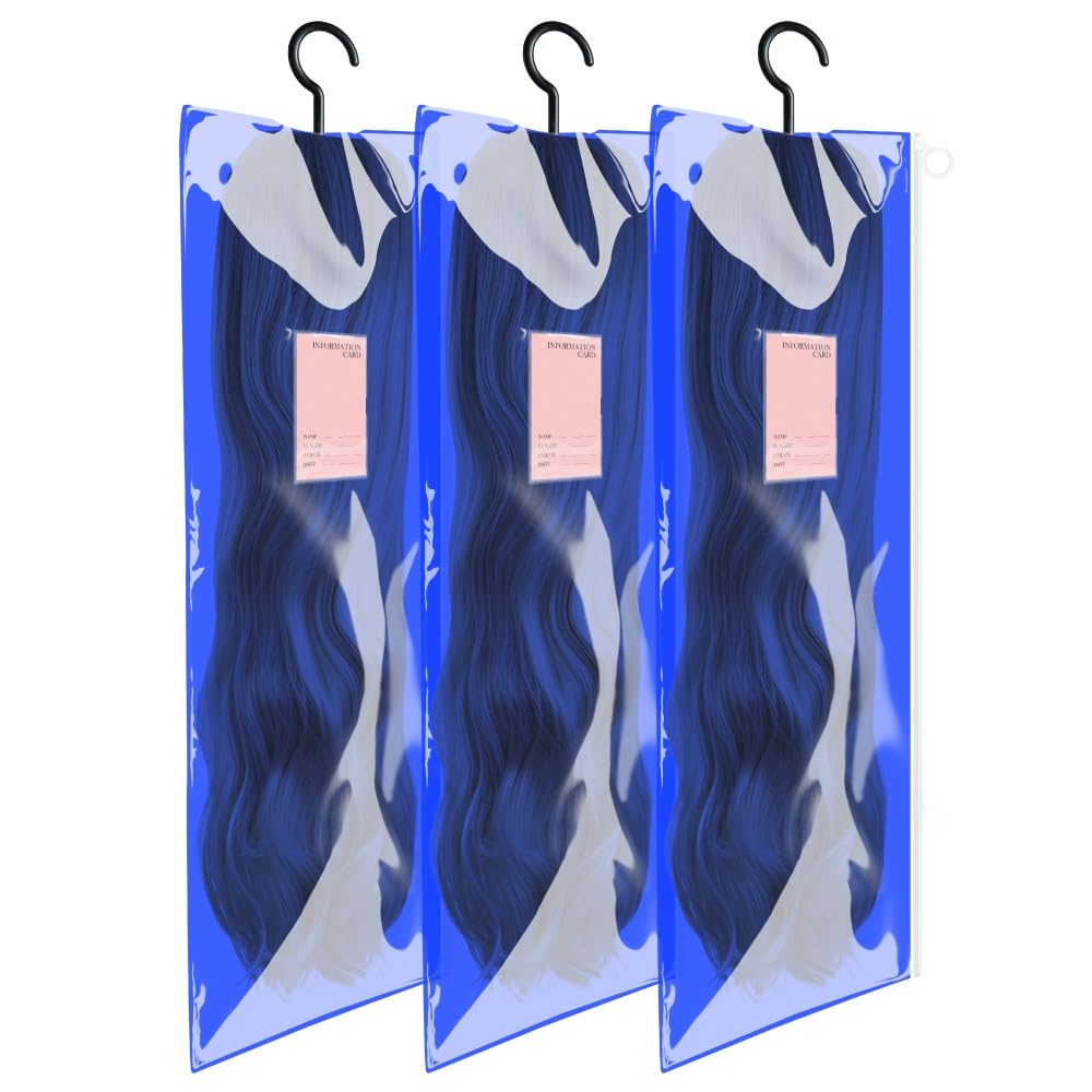 Amazon.com : 3PCS Wig Holder: Dust-Proof PVC Wig Storage Bag with Hook ...