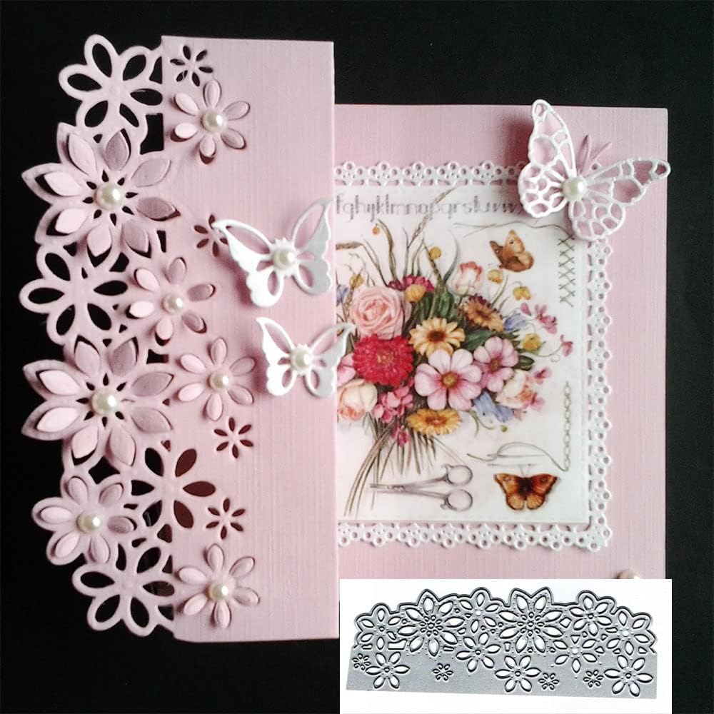 Amazon.com: Lace Butterfly Border Frame Metal Die Cuts, Hollow ...