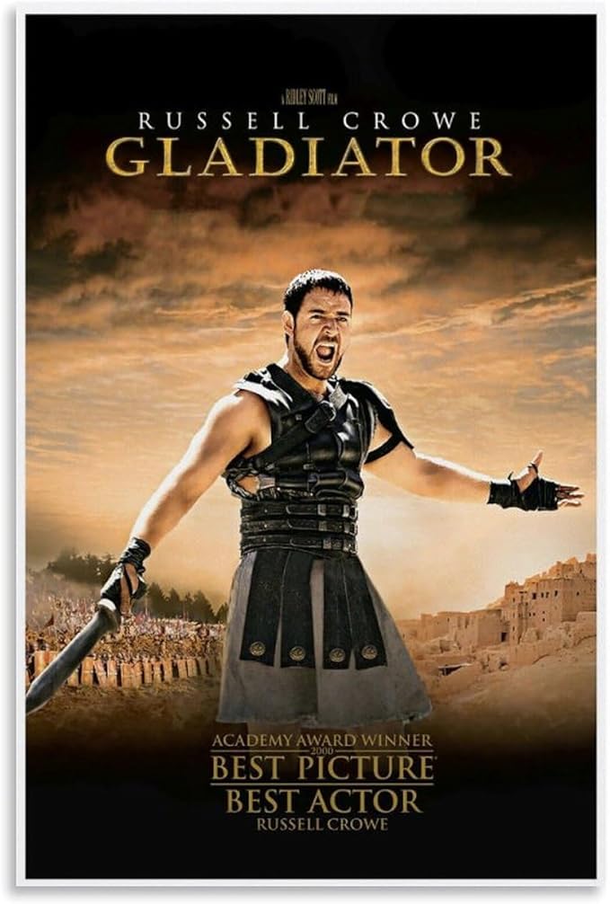 Amazon.com: Gladiator Movie Poster Canvas Art Poster And Wall Art ...