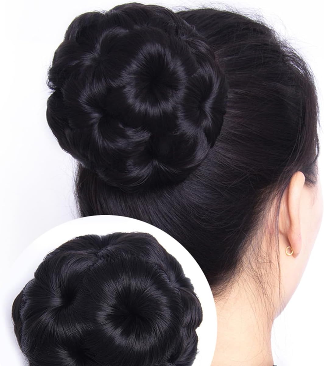 Amazon.com : Beavorty Jaw Clip Bun Hair Donut Extension - Black Wig ...