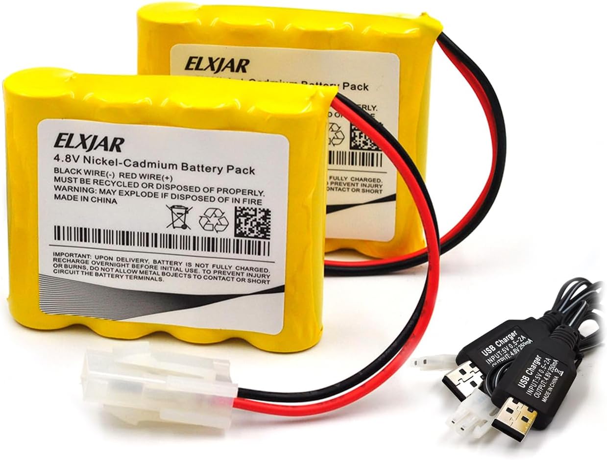 Amazon.com: elxjar (2-Pack) 4.8V 1200mAh Ni-CD Battery with 5557 ...