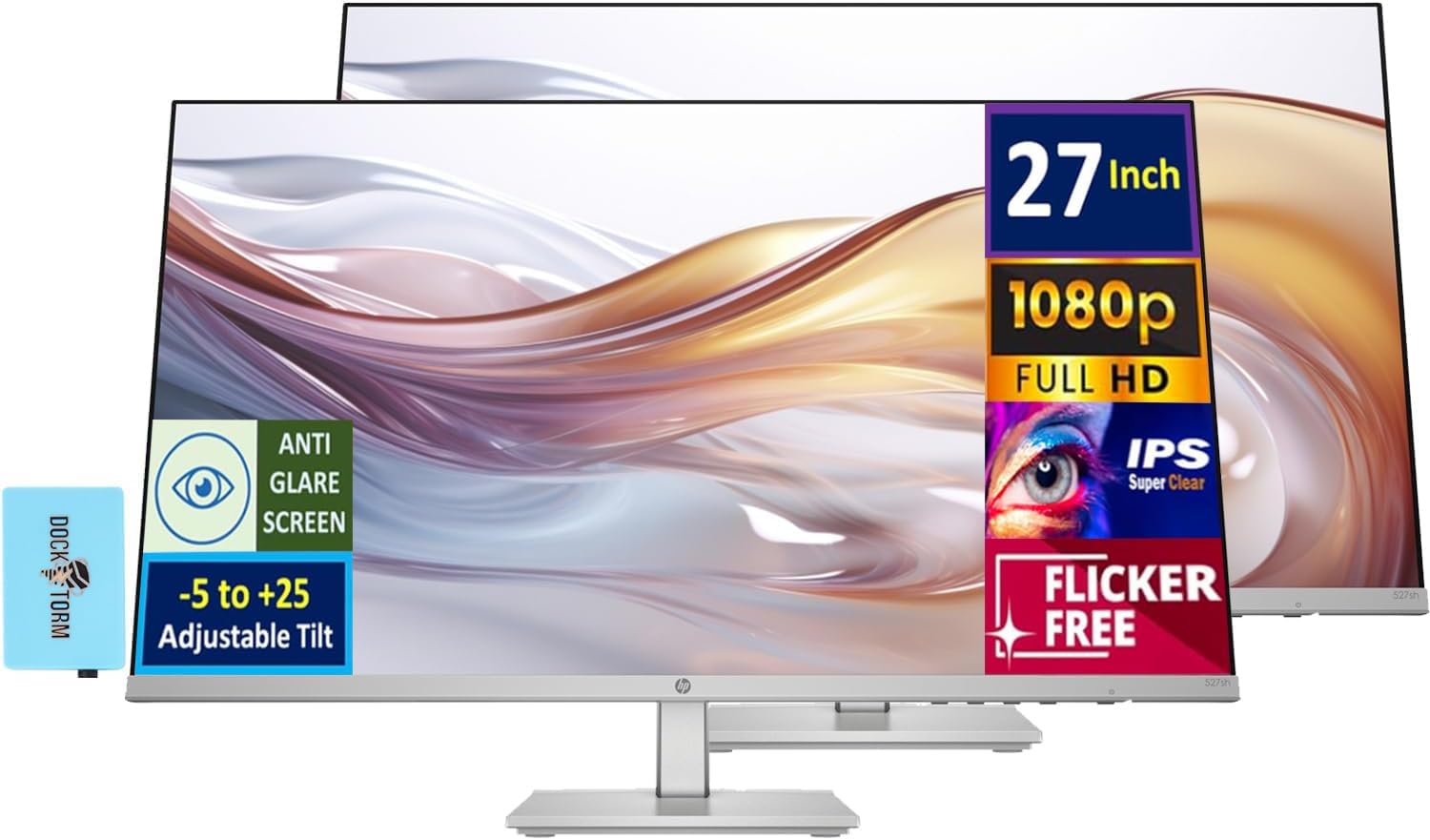 Amazon.com: HP Series 5 527sh Monitor (Replaces M27h) 27" 100Hz IPS FHD ...