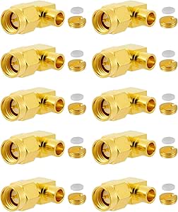 Amazon.com: POBADY 10 PCS SMA Connectors SMA Male Right Angle Solder Connector for RG402 .141 ...