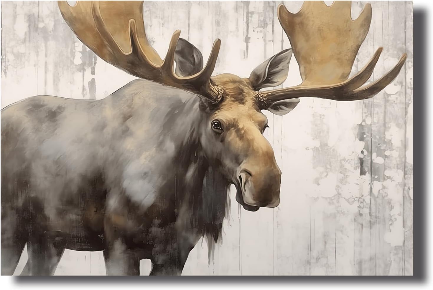 Amazon.com: LZIMU Moose Canvas Wall Art Forest Moose Picture Prints ...