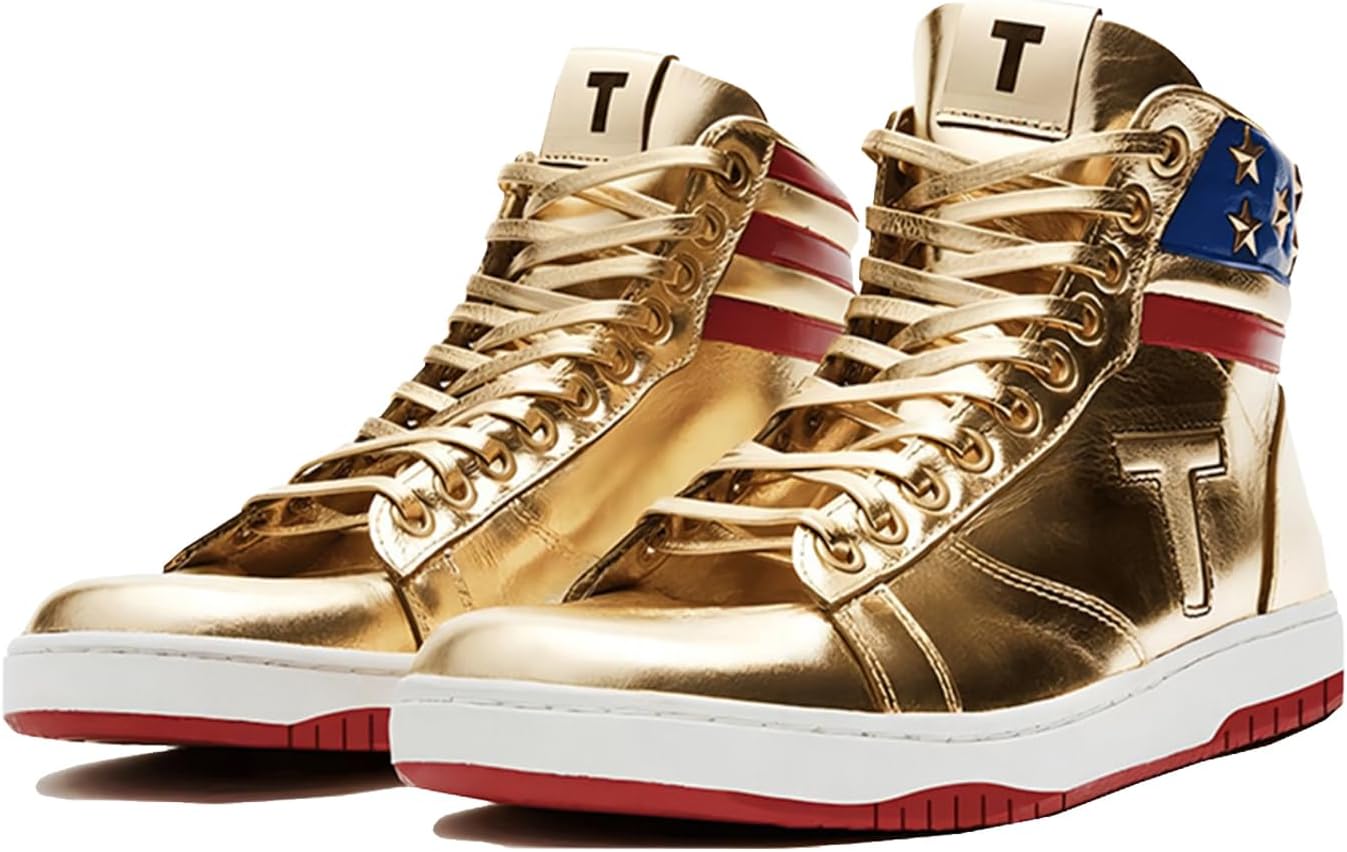 Amazon.com | TrumpTShoes Gold Sneakers 2024 MAGA Never Surrender Shoes ...