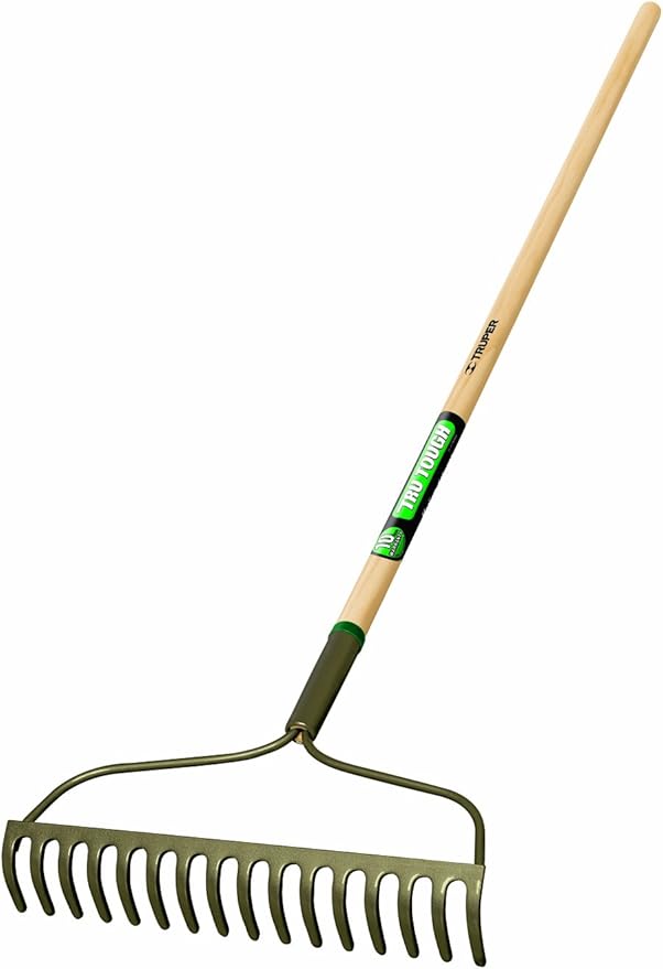 Amazon.com : Truper 33038 Tru Tough Welded Bow Rake with 16 Teeth, Wood ...