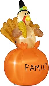 Amazon.com: HOMCOM 4.9ft Inflatable Thanksgiving Decoration Turkey ...