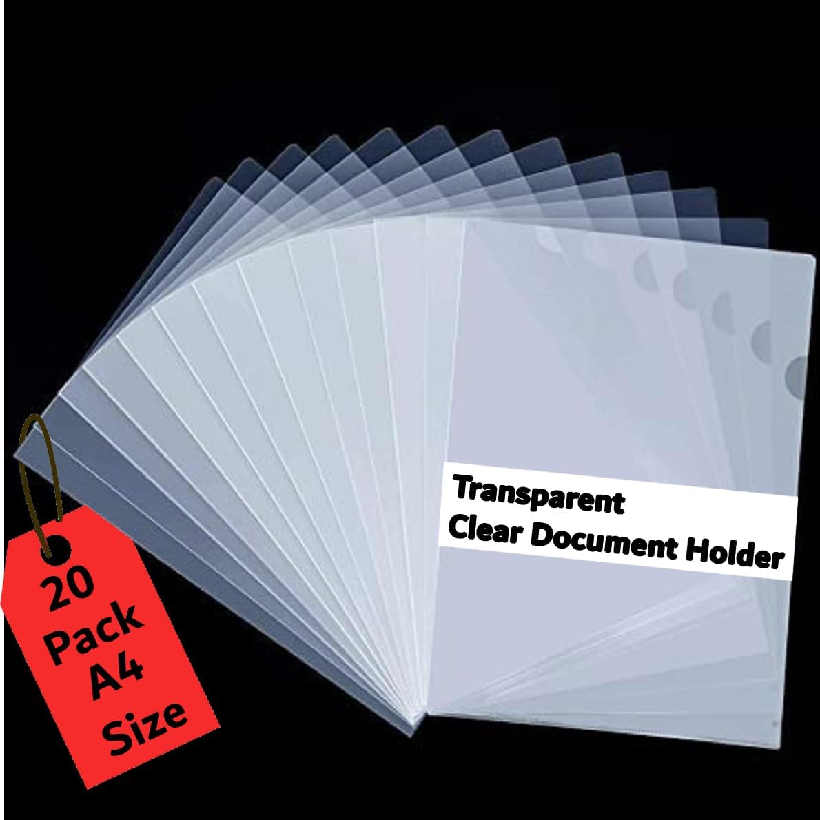 True-Ally Heavy Duty L Folder File A4 Size Transparent Clear Document ...