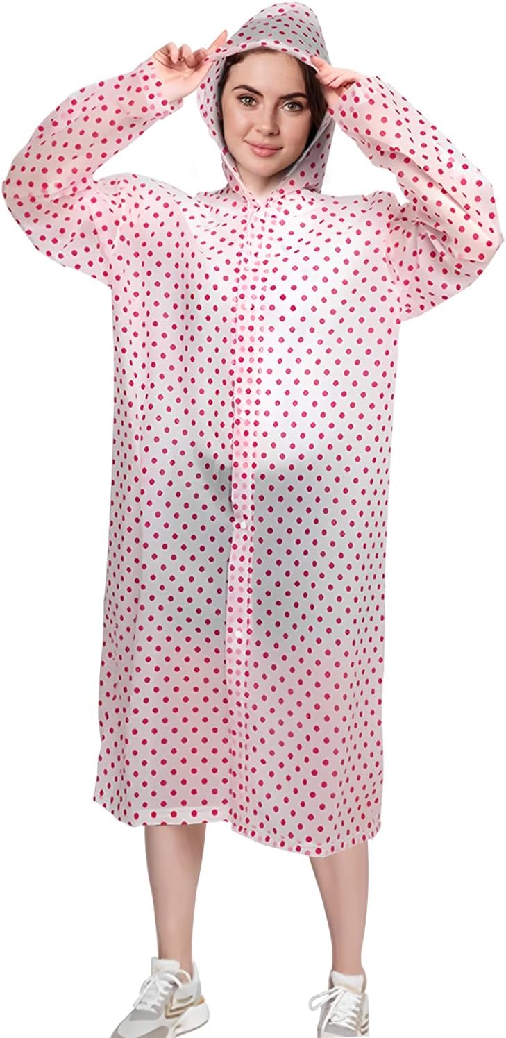 Allextreme EXRS02A Women EVA Transparent Rain Coat Hooded Outdoor Water ...