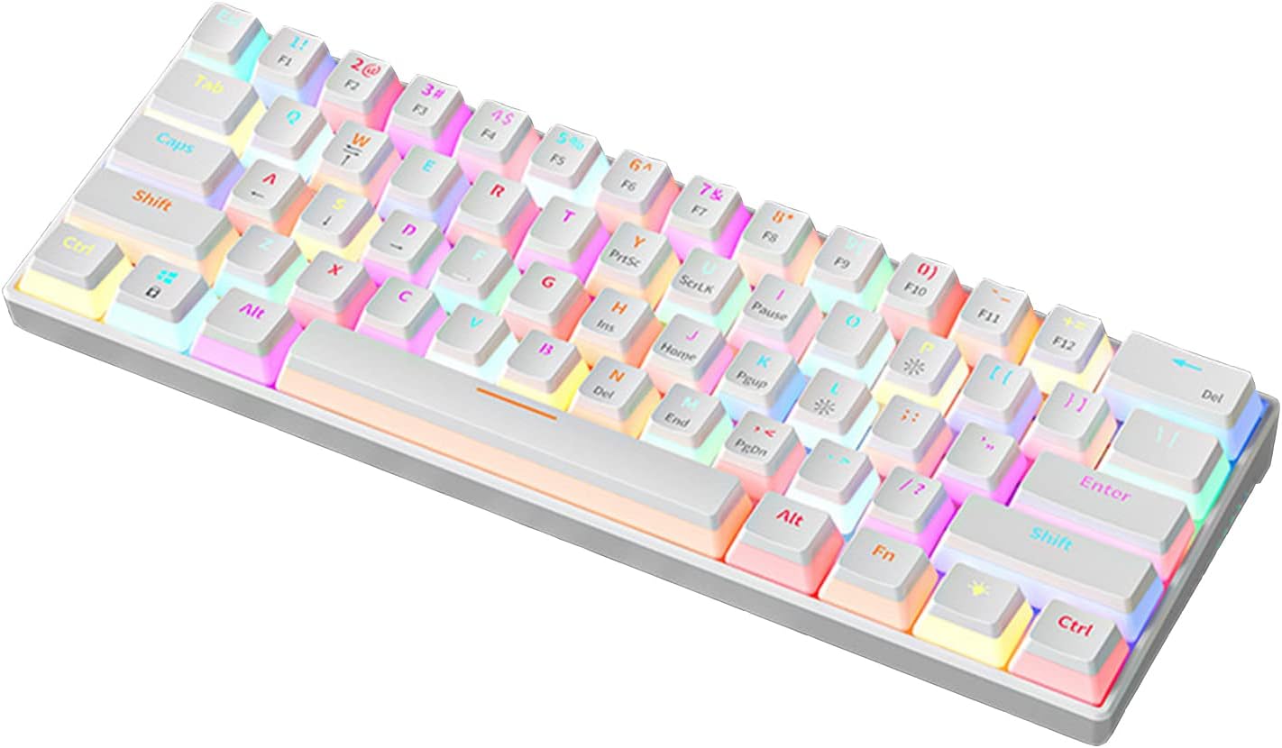 Amazon.com: PLRG Mini Gaming Mechanical Keyboard, 61key Wired Swappable ...