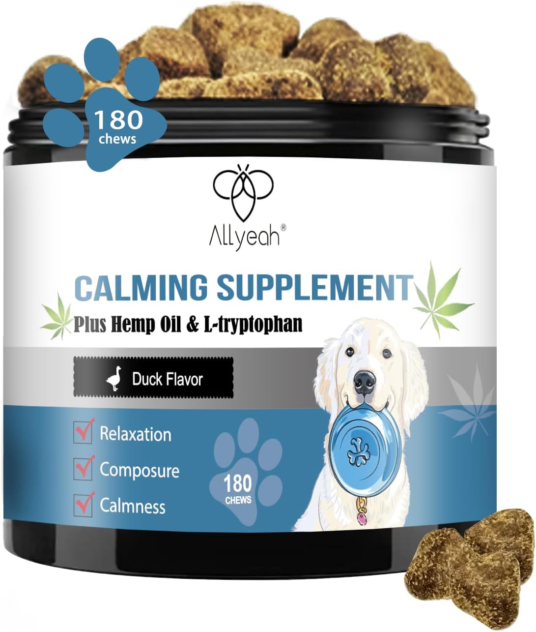 Amazon.com : Calming Chews for Dogs, 180 Chews Hemp Calming Treats ...