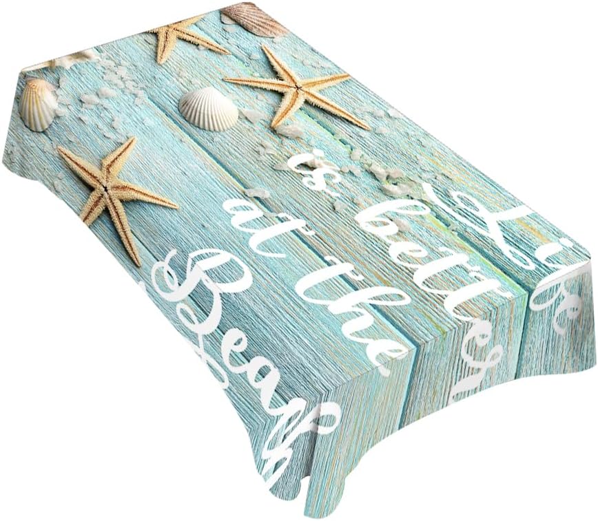 Amazon.com: TKS MITLAN Tablecloth Life is Better is The Beach Table ...