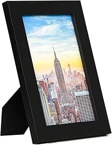 Amazon.com - Frame Amo Black 4x8 Picture Frame, 1 inch Wide Border ...