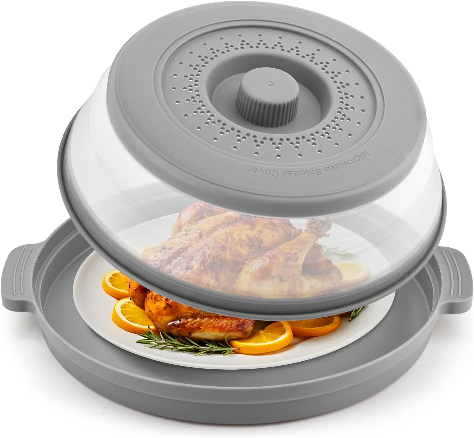 Amazon.com: Microwave Food Cover With Handle - Collapsible And Vented ...