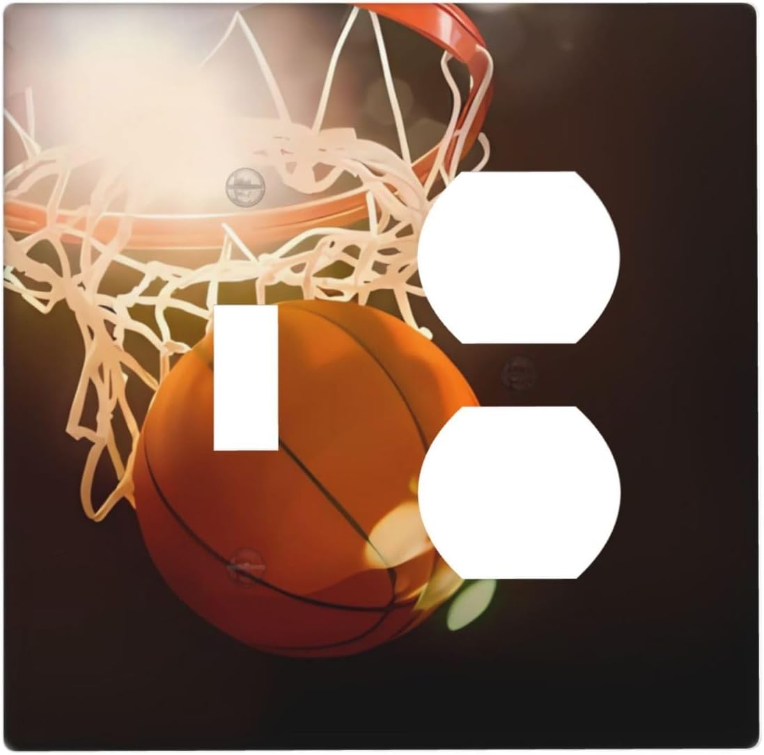 Basketball Wall Plate Cover 2-Gang Wall Plate Single Gang Light Switch ...