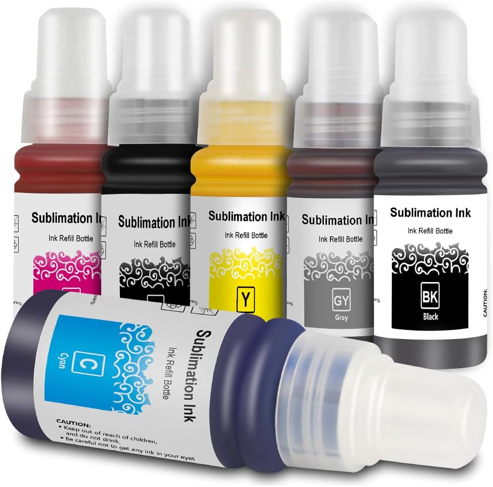 Amazon.com: CoYlBod 6 Colors Sublimation Ink Refillable for ET-8550 ET ...