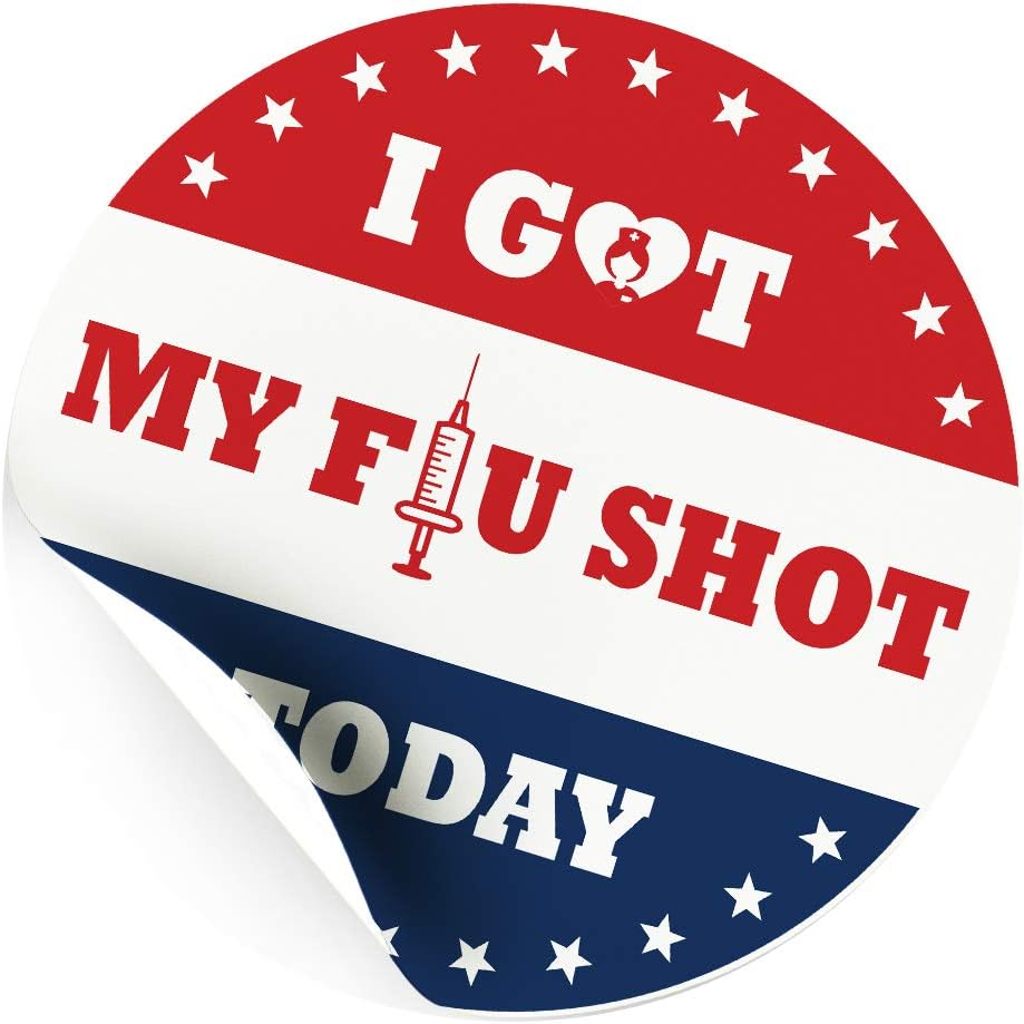 Amazon.com: I Got My Flu Shot Today Stickers Roll; 2 Inch Large Round ...