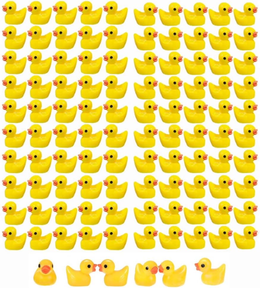 150 Pieces Mini Rubber Ducks Miniature Resin Ducks Yellow Tiny Duckies ...