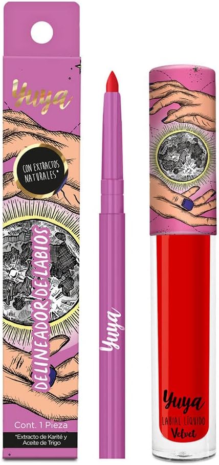 Yuya - Dúo Labial y Delineador Ramé (Rojo) : Amazon.com.mx: Belleza