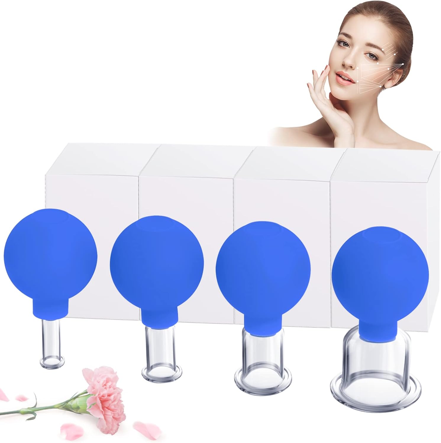 Amazon.com: Piwerod Glass Facial Cupping Set, Face Cupping Set Anti ...