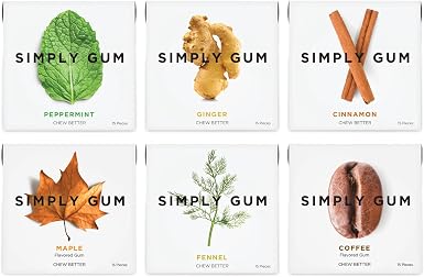 Simply Gum | Natural Chewing Gum | Variety Pack - Peppermint, Cinnamon ...