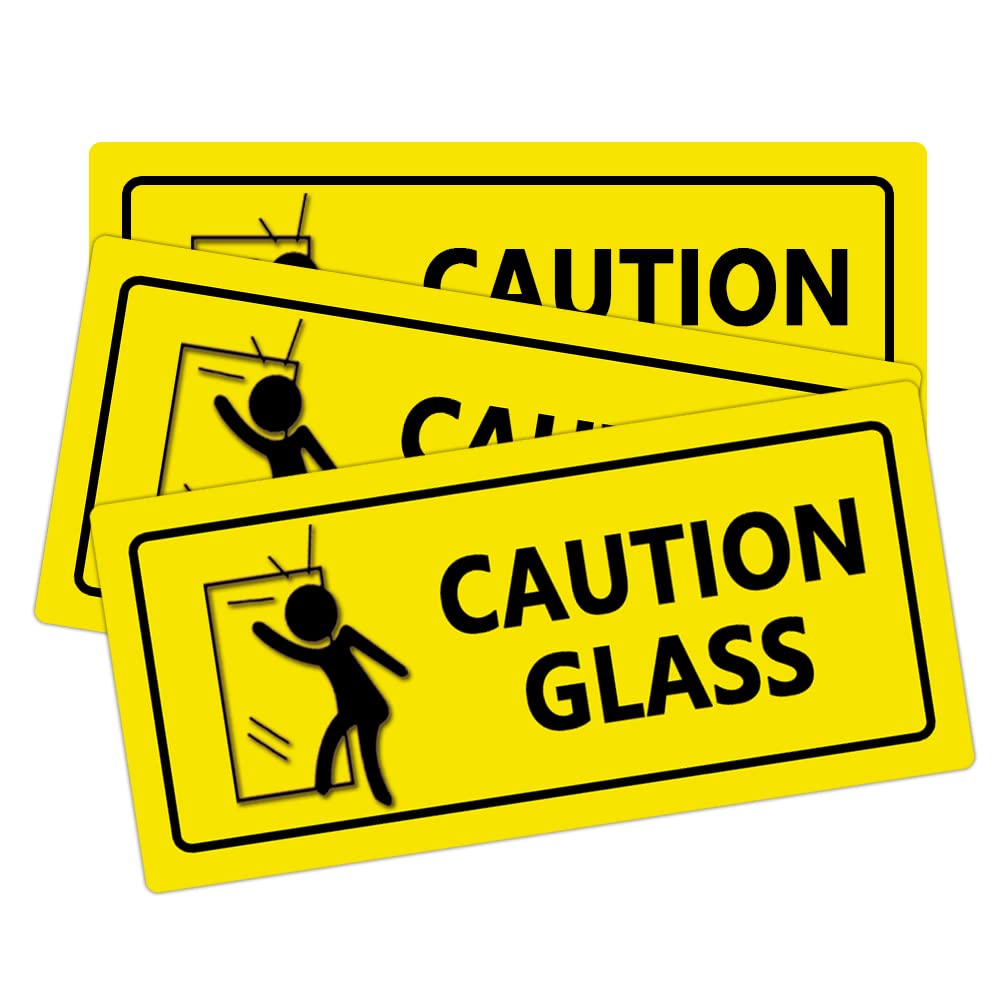 Amazon.com: Caution Glass Stickers Labels,8×3 Inch Notice Caution ...