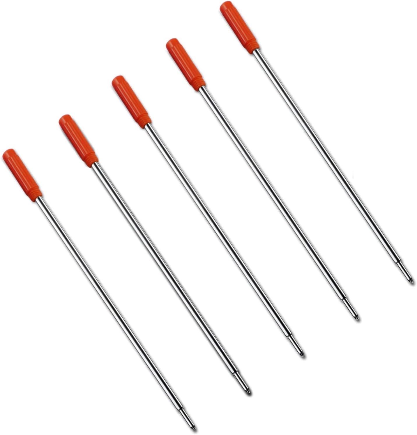 INBOLM Pen Refills, 5 Pcs Replaceable Ballpoint Pen Refills Red Metal ...