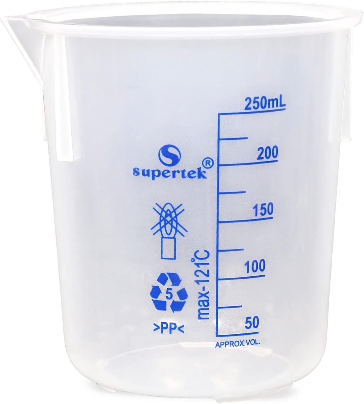 Amazon.com: Supertek Stackable Plastic Beaker 250ml, High Clarity ...