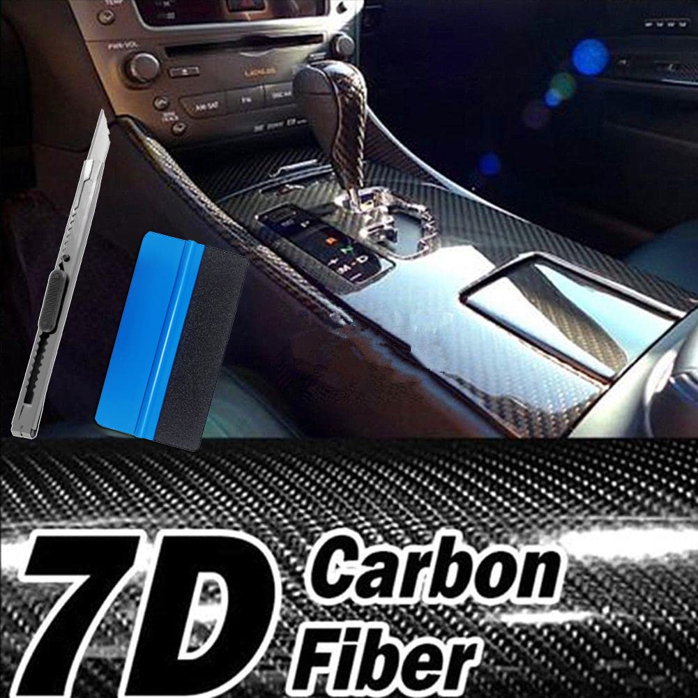 Snapklik.com : LZLRUN 7D Carbon Fiber High Gloss Vinyl Wrap Sticker