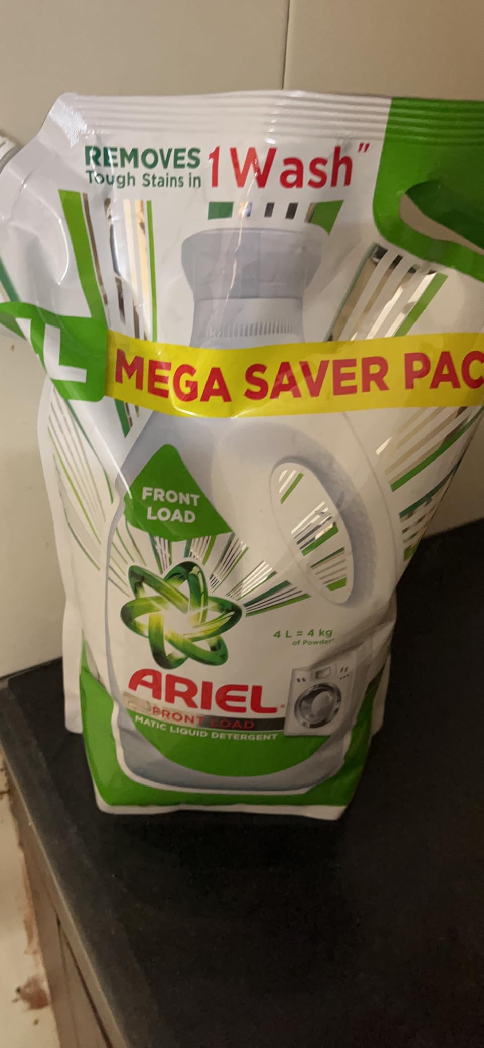 Ariel Front Load Liquid Detergent, 4 Ltr, Removes Tough Stains ...