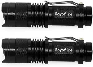 Pack of 2, ROYOLED Mini Cree Q5 Led Adjustable focus Flashlight with 3 ...