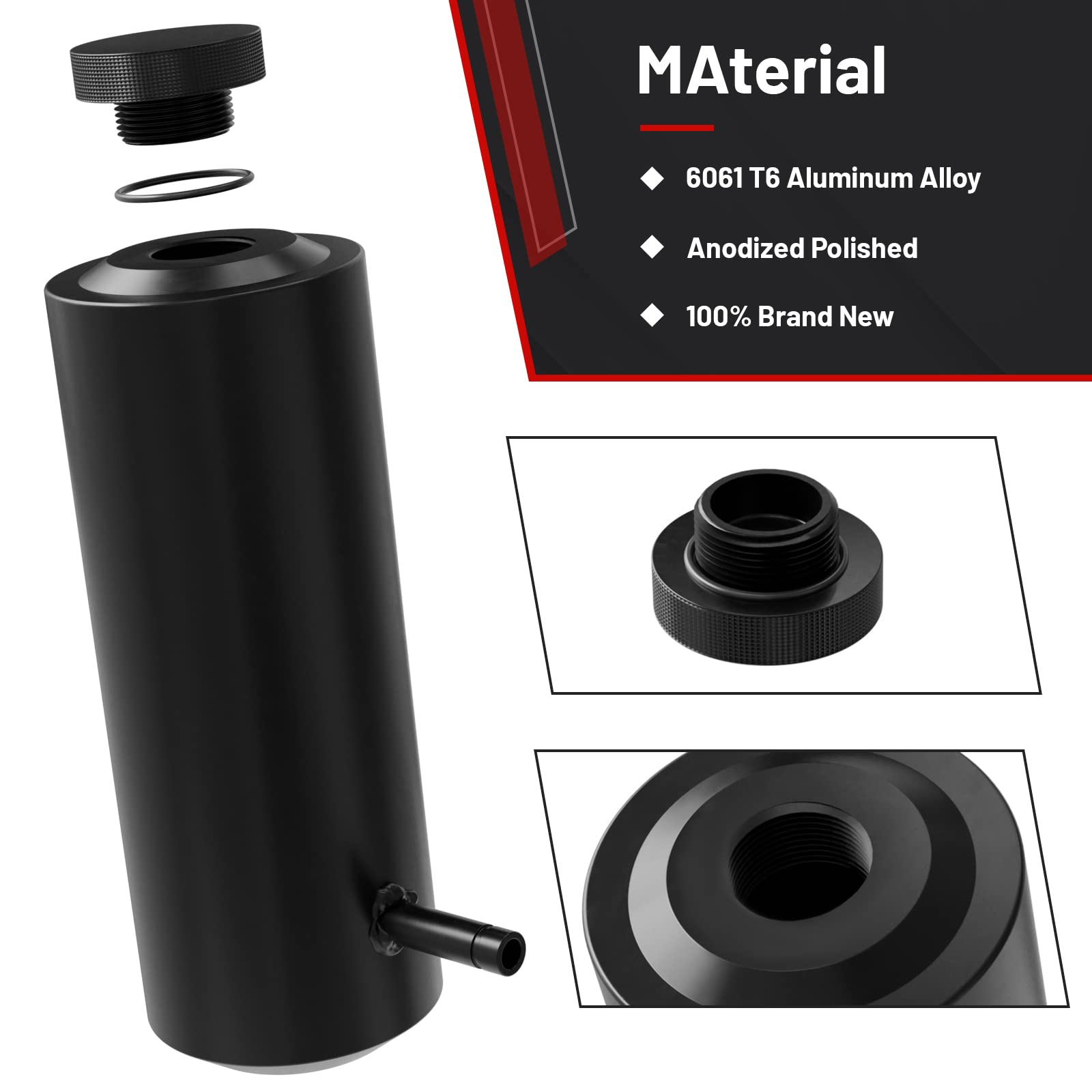 Snapklik.com : Universal Aluminum Car Overflow Tank 800ml Coolant ...