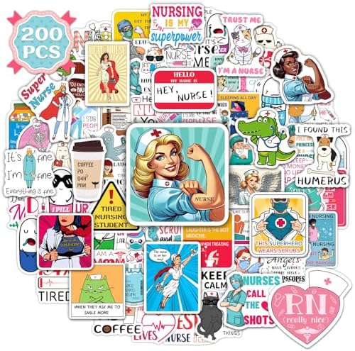 Amazon.com: 200PCS Funny Nursing Stickers for Water Bottles, Laptops ...