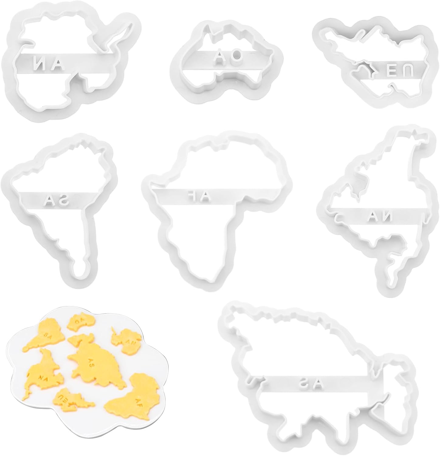 Amazon.com: 7 PACK World Map Shape Cookie Cutters, Cake Decorating ...