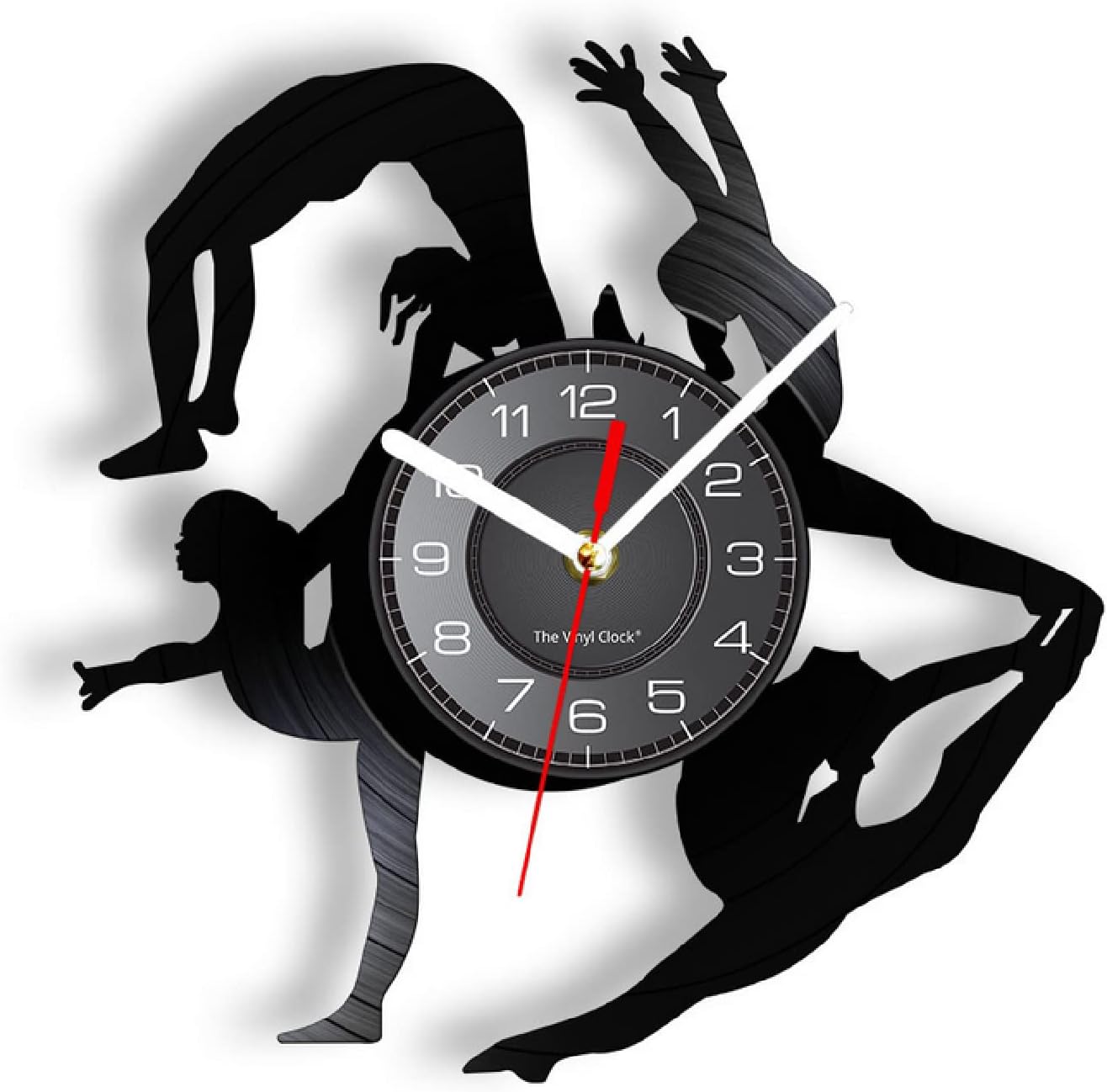 Amazon.com: Wall Clock - 12 Inch Gymnastics Girls Silhouettes Wall ...