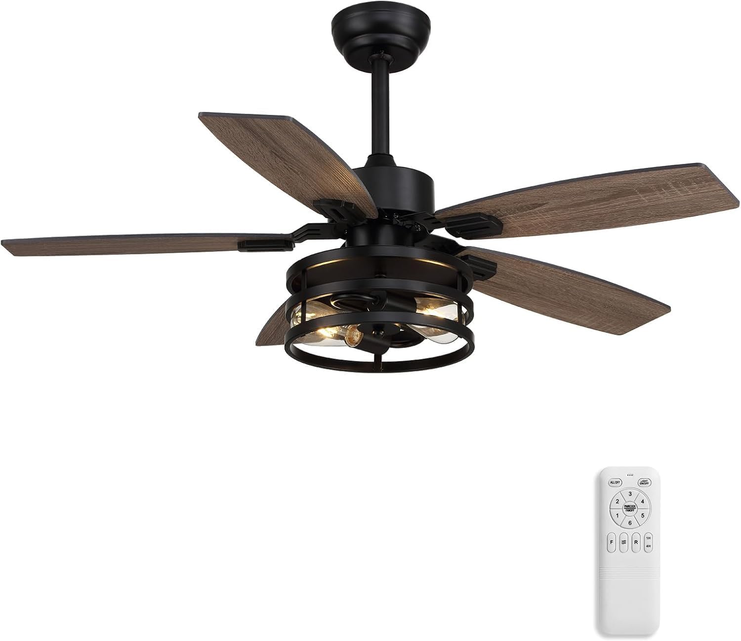 Farmhouse Ceiling Fans with Lights and Remote Control, Ceiling Fan for ...