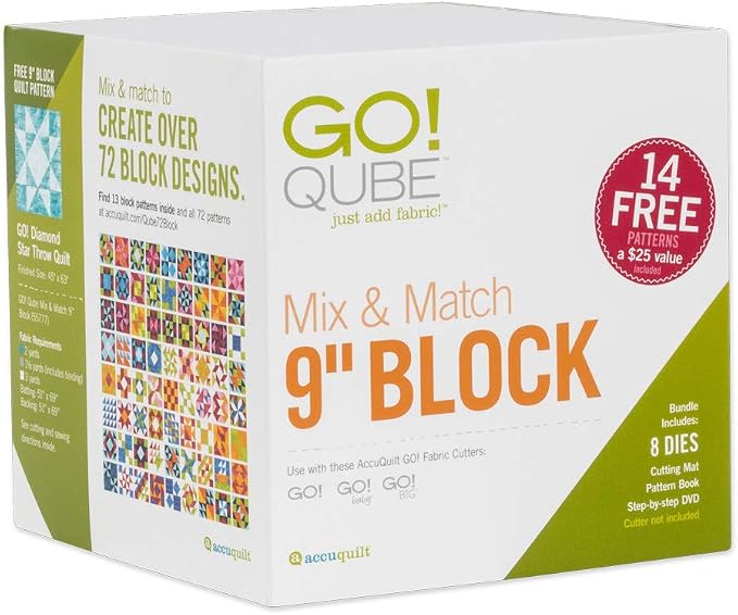 Amazon.com: AccuQuilt GO! Qube Mix and Match 9 Inch Block with 8 Basic ...