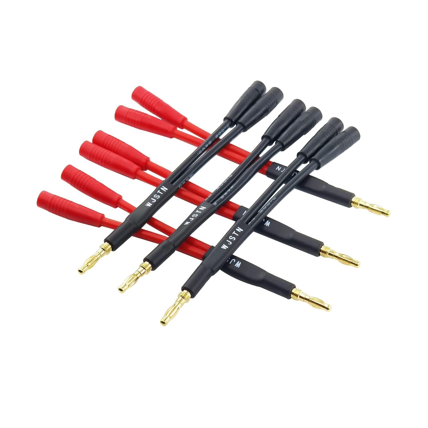 WJSTN Banana Plug Adapter, 1 Male to 2 Female 4mm Banana Jack Socket ...