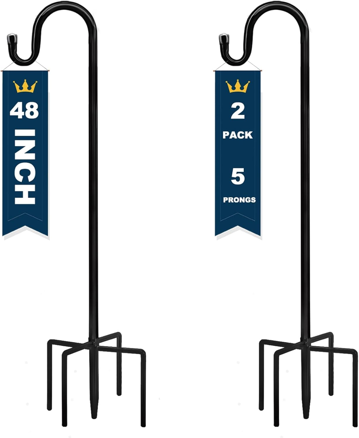 Amazon.com: TIEBOLA Shepherd Hooks 2 Pack - 48 Inches High 1/2 Inch ...