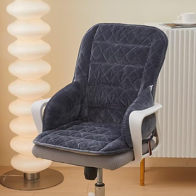 NexusGlow USB Heated Chair Cushion with Back Support & Waist Pad 19x18 ...