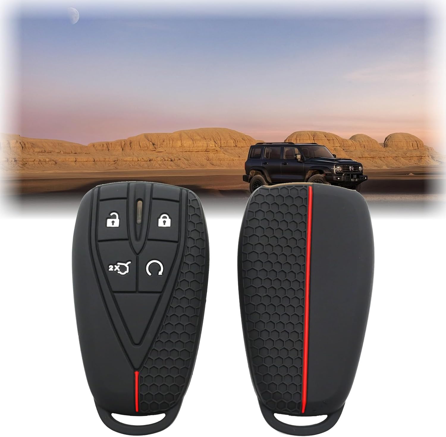 Trezalmyx for Changan Silicone Car Key Fob Case Black Cover Shell for ...