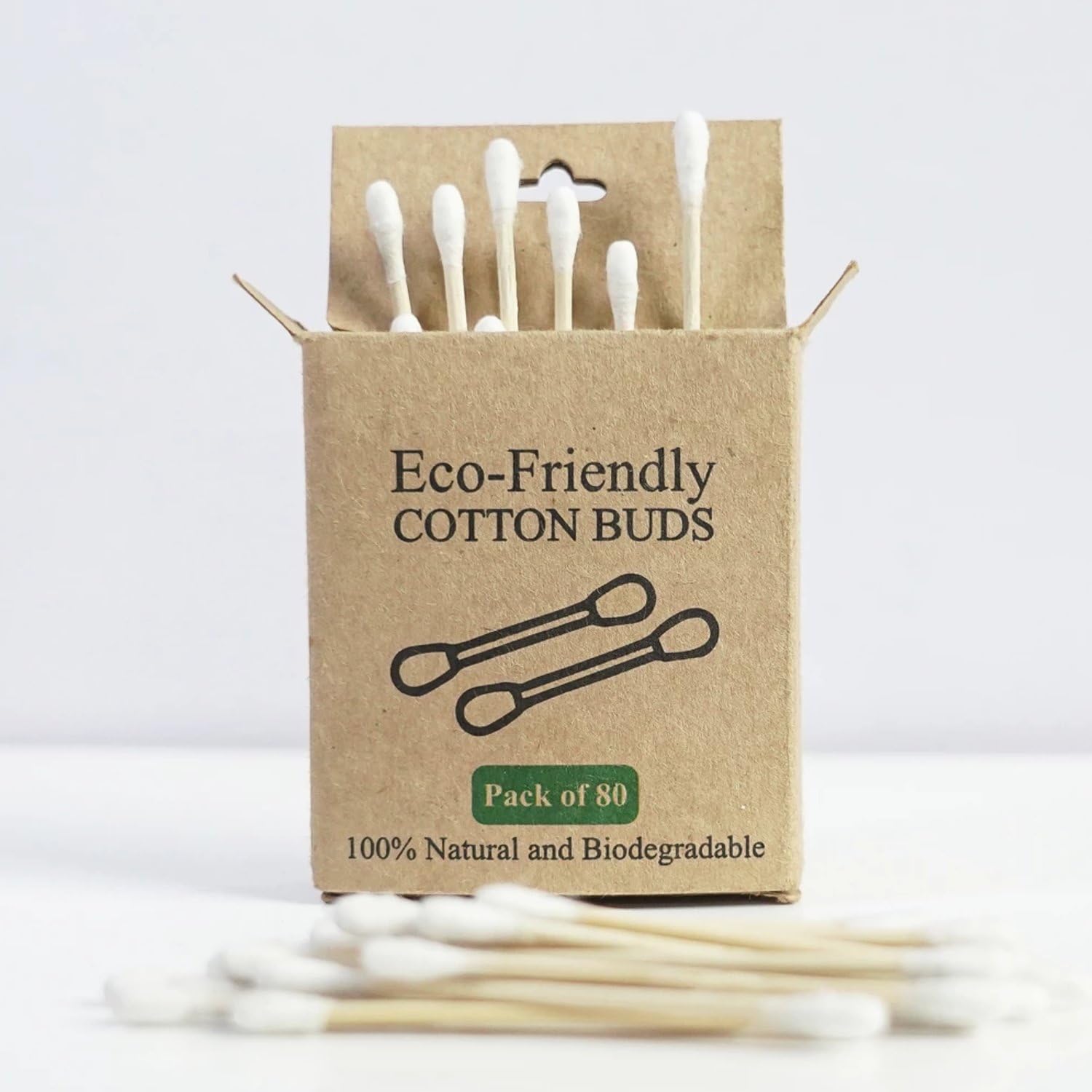Buy NATSBYTE Eco Friendly 80 Pcs Cotton Ear Buds with Bamboo Sticks and ...