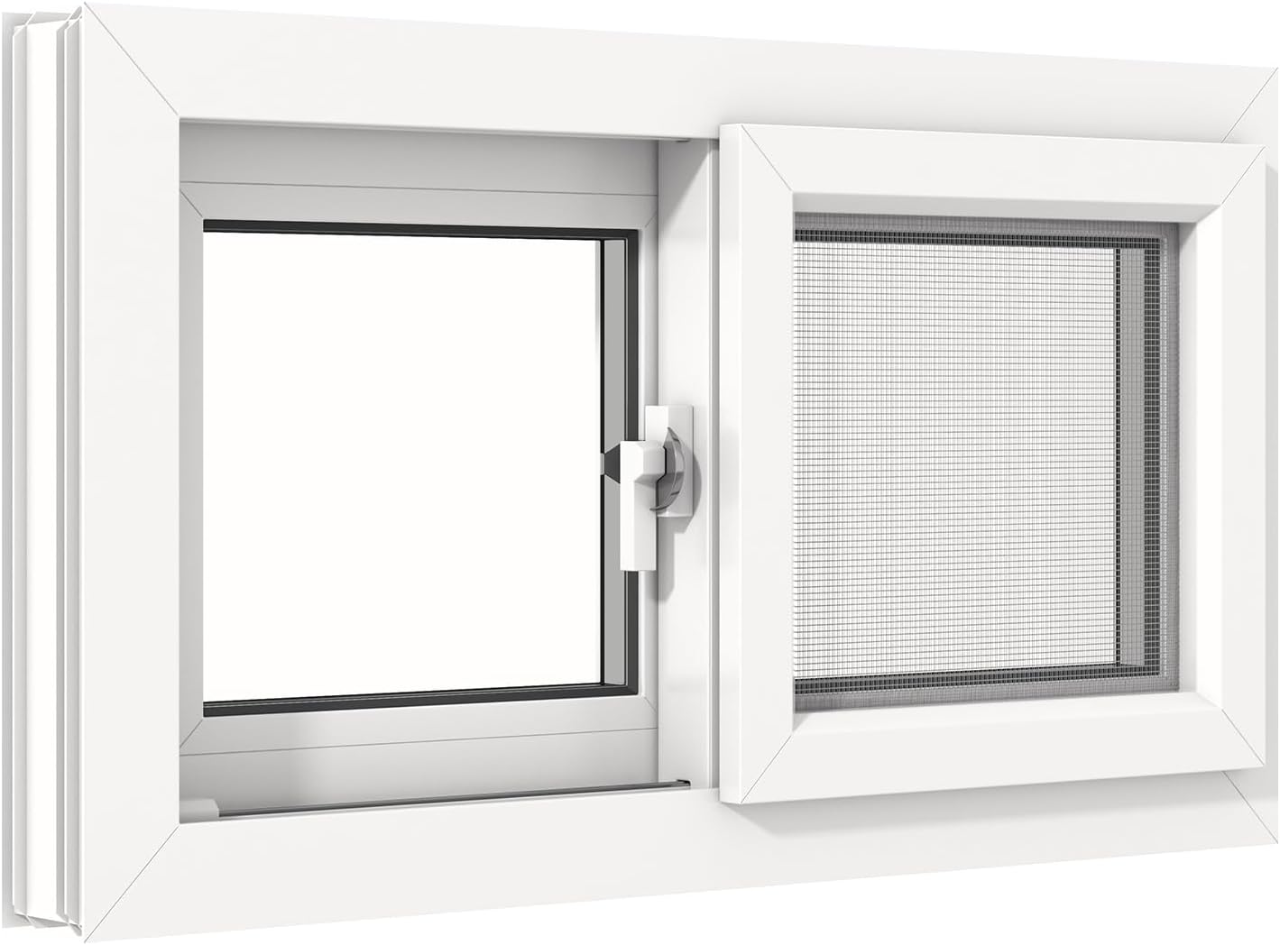 Vinyl Basement Slider Window,32" x 18" Basement Window,Removable ...