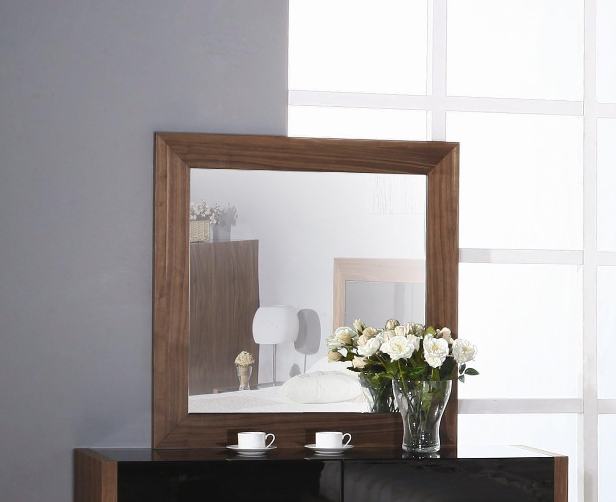 Amazon.com: BH Design Stark Mirror, Walnut : Home & Kitchen