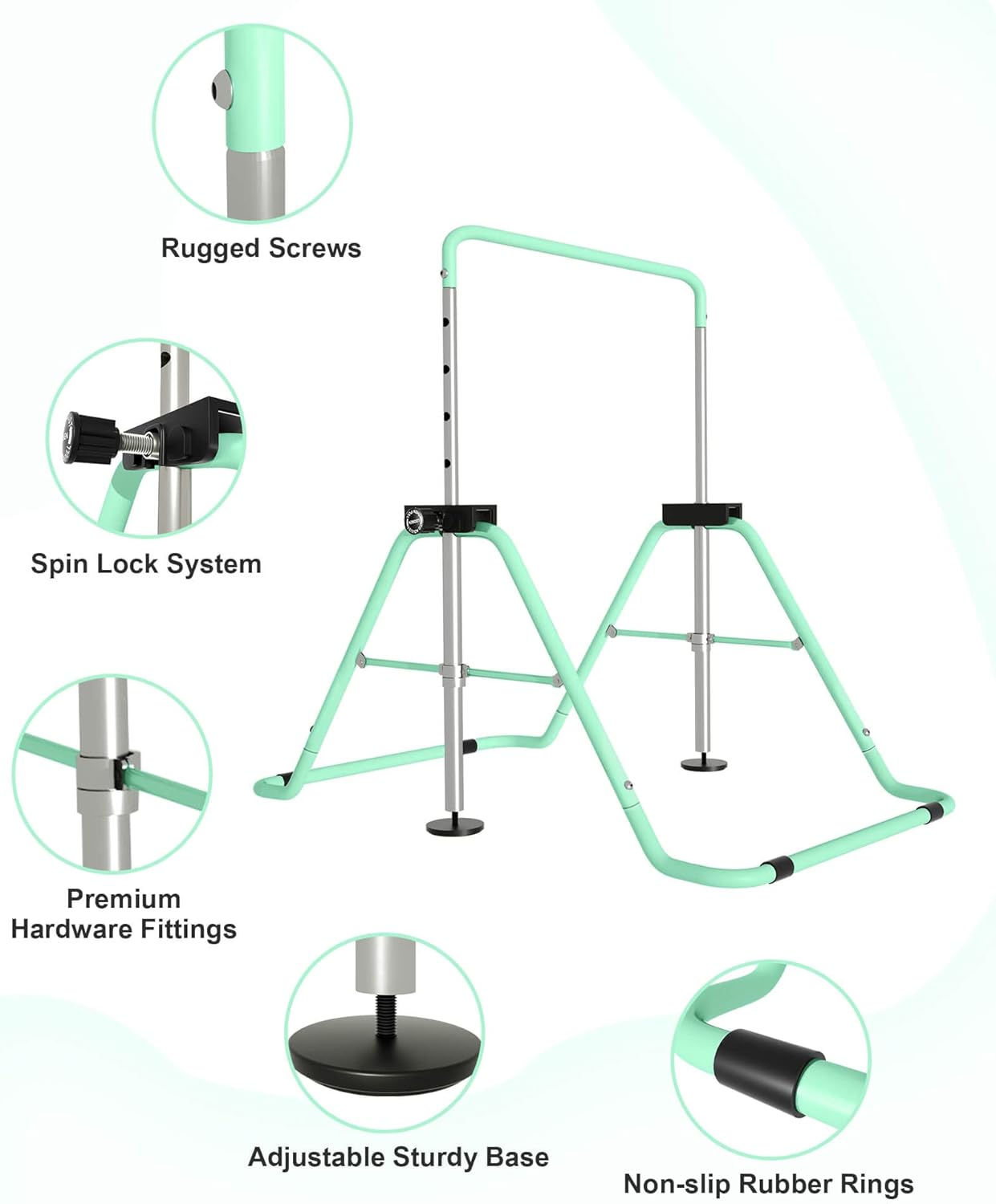 Buy GVOLO Gymnastics Bars Kids Expandable Training Bar Adjustable ...