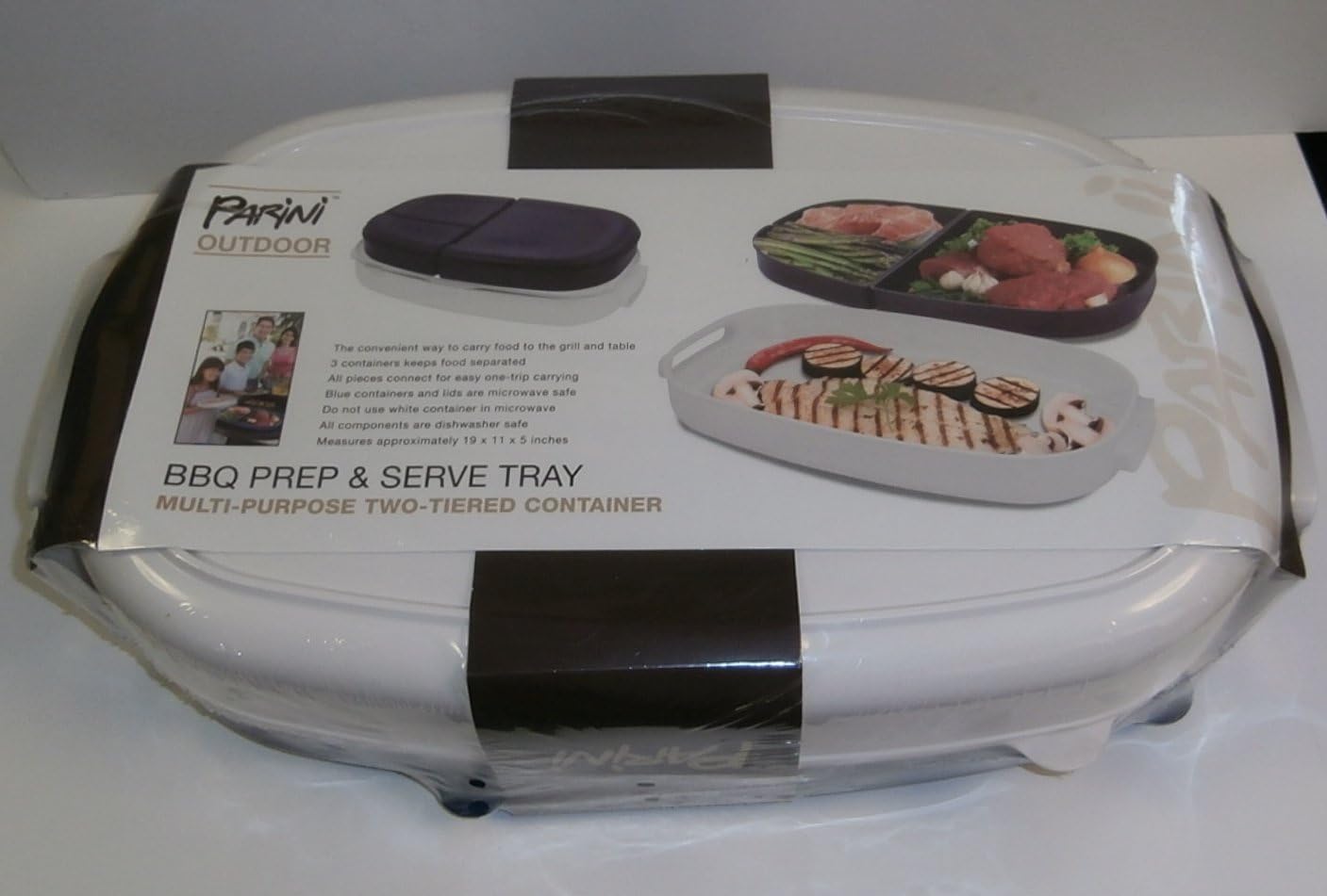 Amazon.com: Parini BBQ Barbeque Multi-purpose Two-tier Prep and Serve Tray