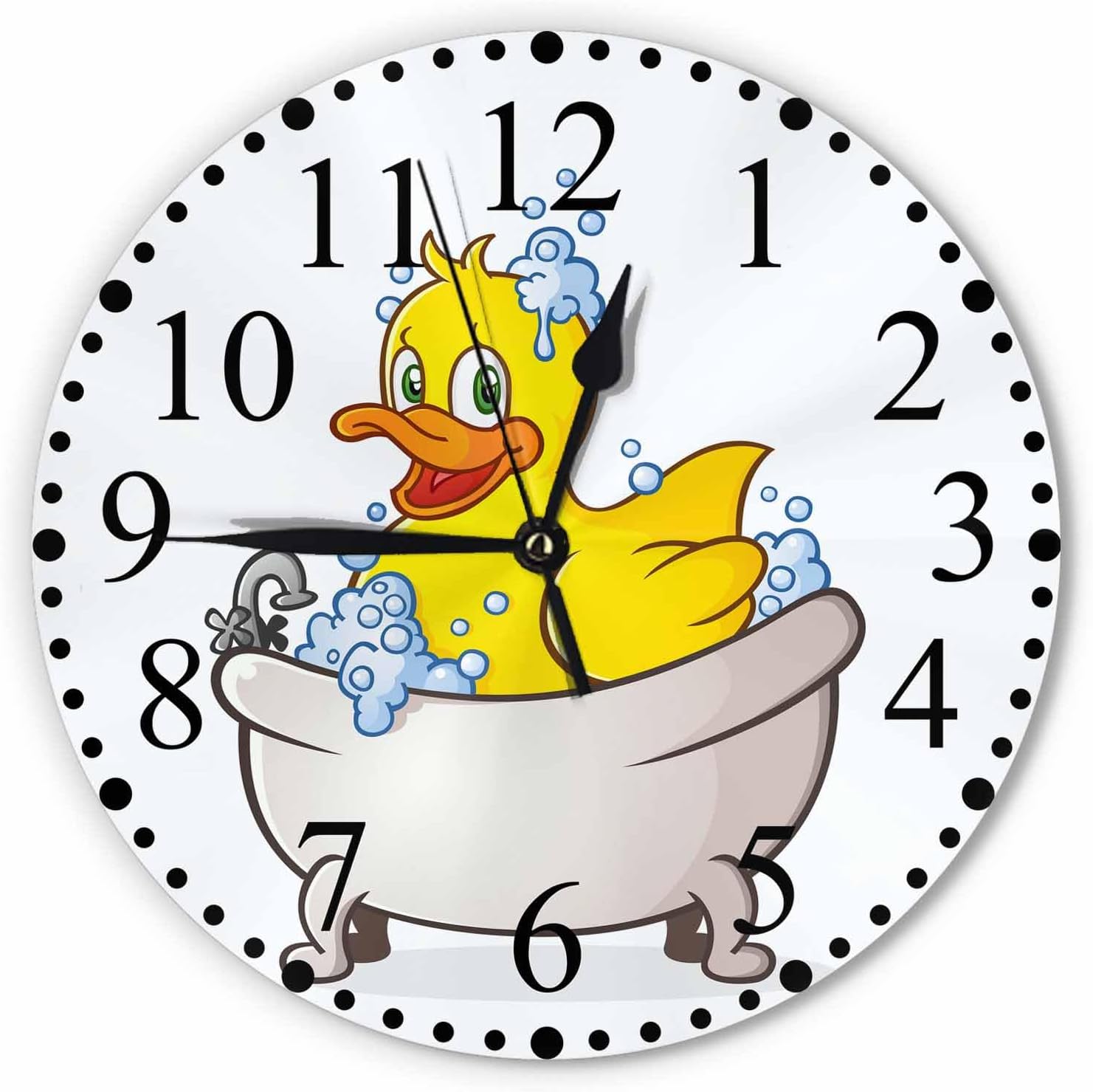 Amazon.com: KEEPSUPER Rubber Cartoon Duck Wall Clock Cute Bubble Bath ...
