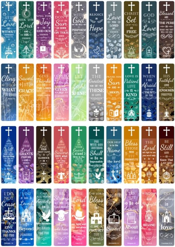 200 Pcs 40 Style Bible Verse Bookmarks Inspirational Scripture ...